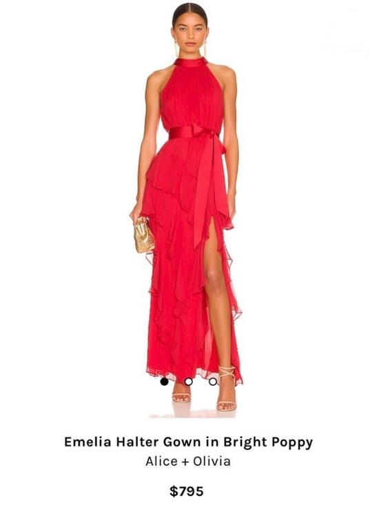 Alice + Olivia | Dresses | Alice Olivia Emelia Halter Ruffle Gown With ...